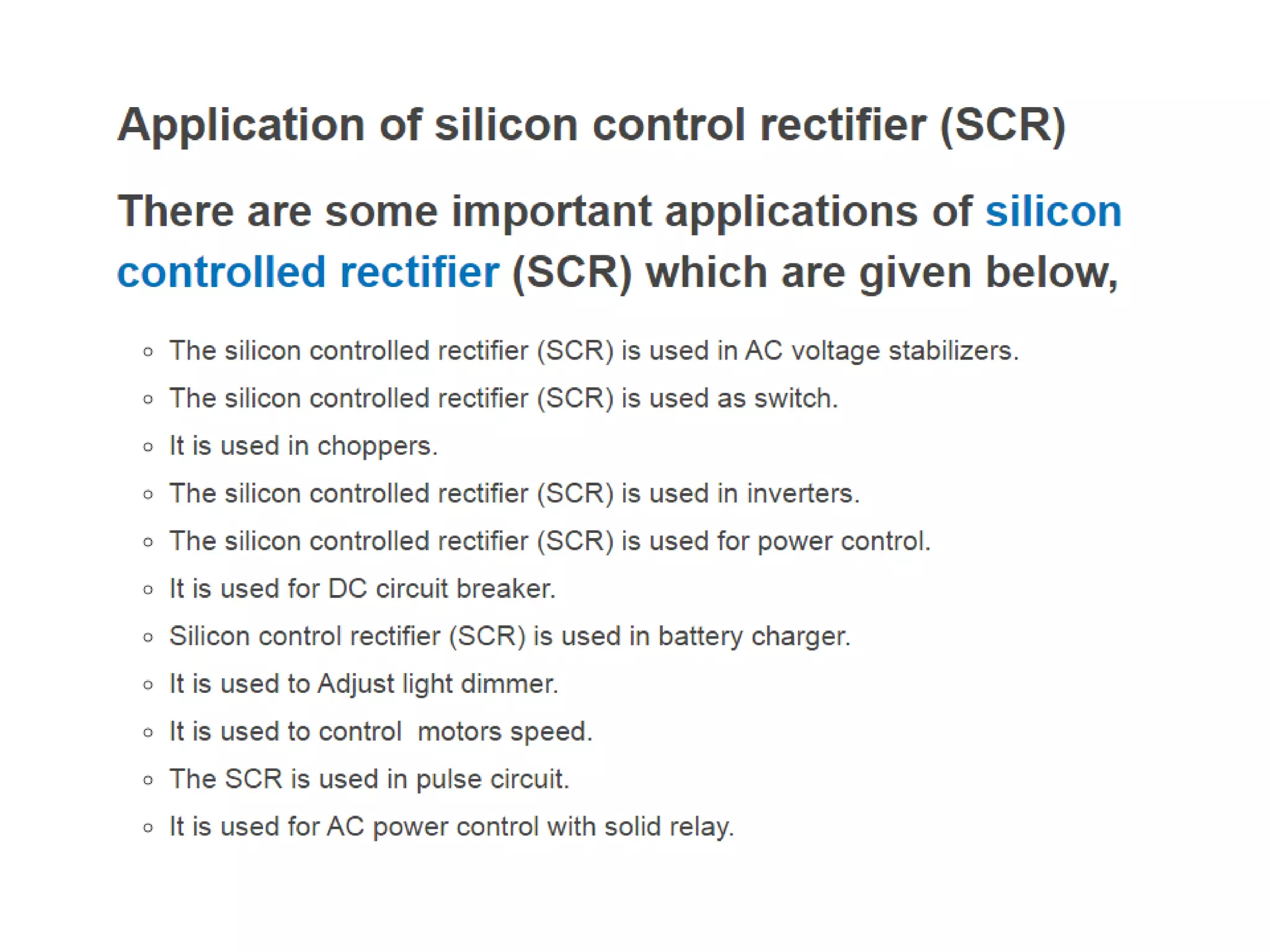 Silicon controlled rectifier(scr) | PPTX