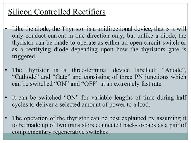 Silicon control rectifier | PPTX