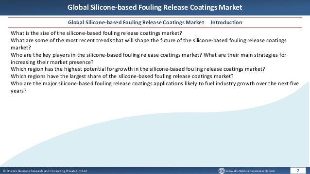 Silicone based fouling release coatings market | PPT