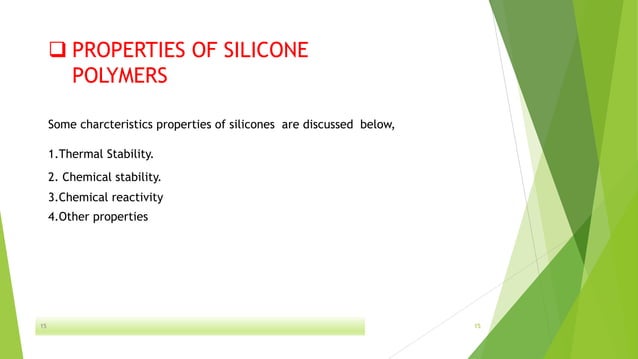 Silicone polymers structure, prepartion, properties, uses | PPTX
