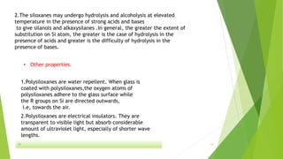 Silicone polymers structure, prepartion, properties, uses | PPTX