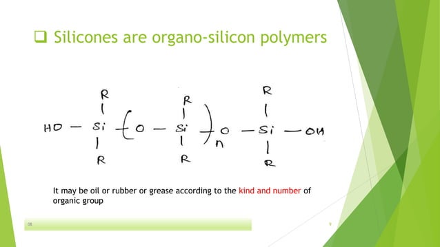 Silicone polymers structure, prepartion, properties, uses | PPTX