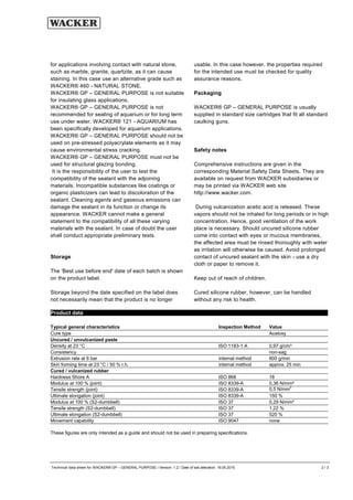 Silicone sealant datasheet | PDF
