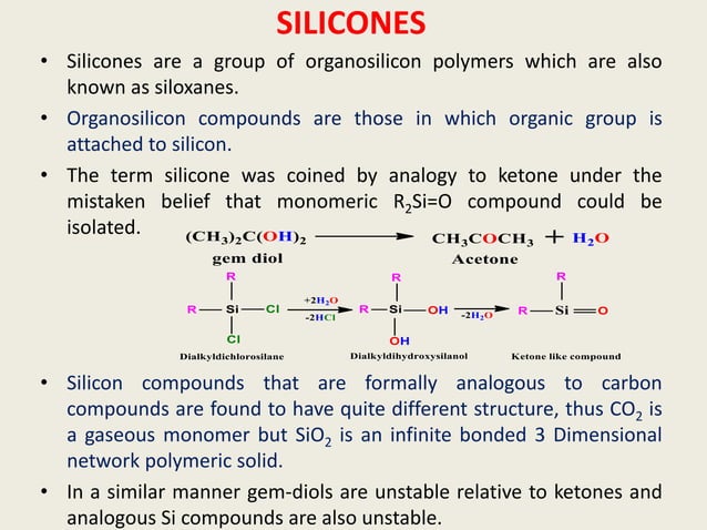 Silicones | PPTX | Chemistry | Science
