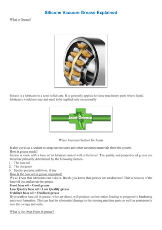Silicone vacuum grease explained | PDF