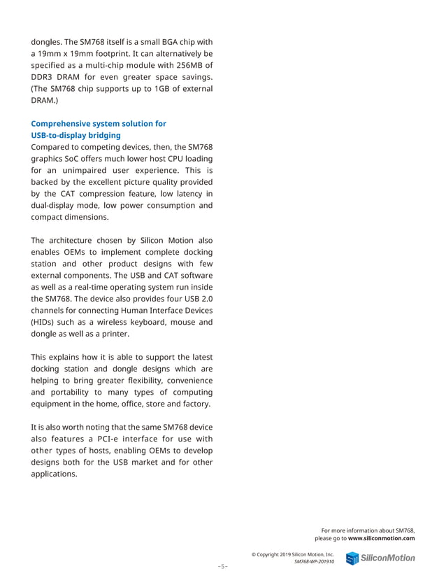 Silicon Motion's Graphics Display SoCs enables 4K High Definition and ...