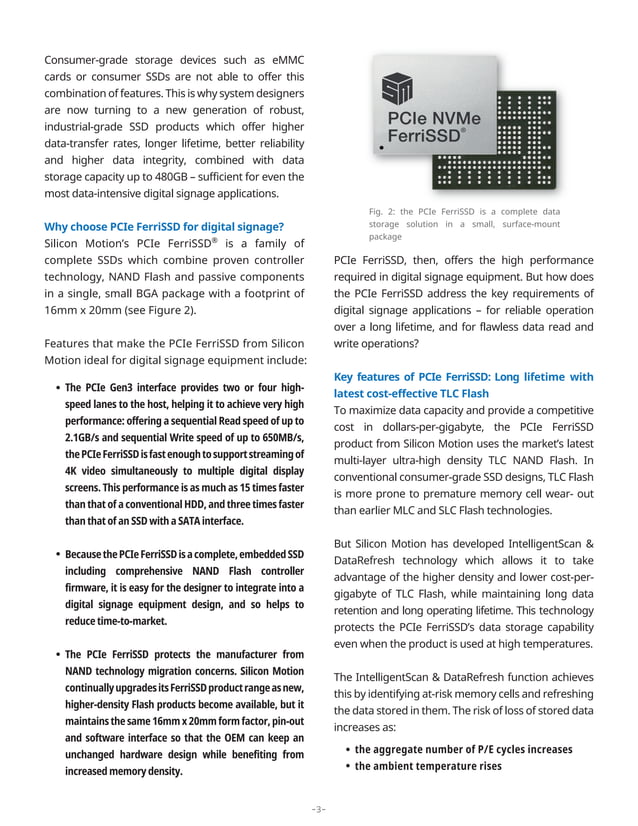 Silicon Motion's PCIe FerriSSD : High speed and reliability for digital signage | PDF | Data ...