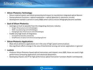 Silicon Photonics for HPC Interconnects | PPT