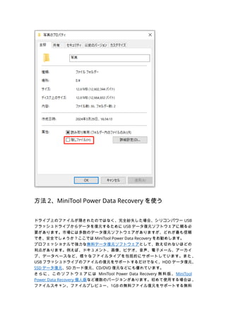 シリコンパワー（Silicon Power）USBフラッシュドライブからデータを復元する方法 | DOCX | Computer Peripherals | Computing