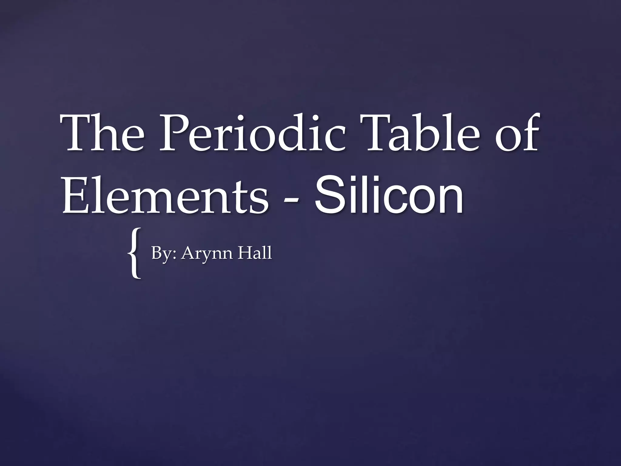 Silicon Presentation | PPTX