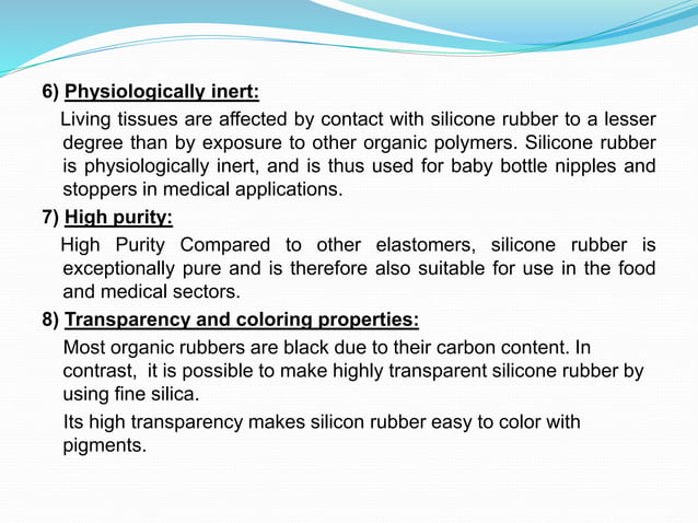 Silicon rubber | PPTX | Chemistry | Science