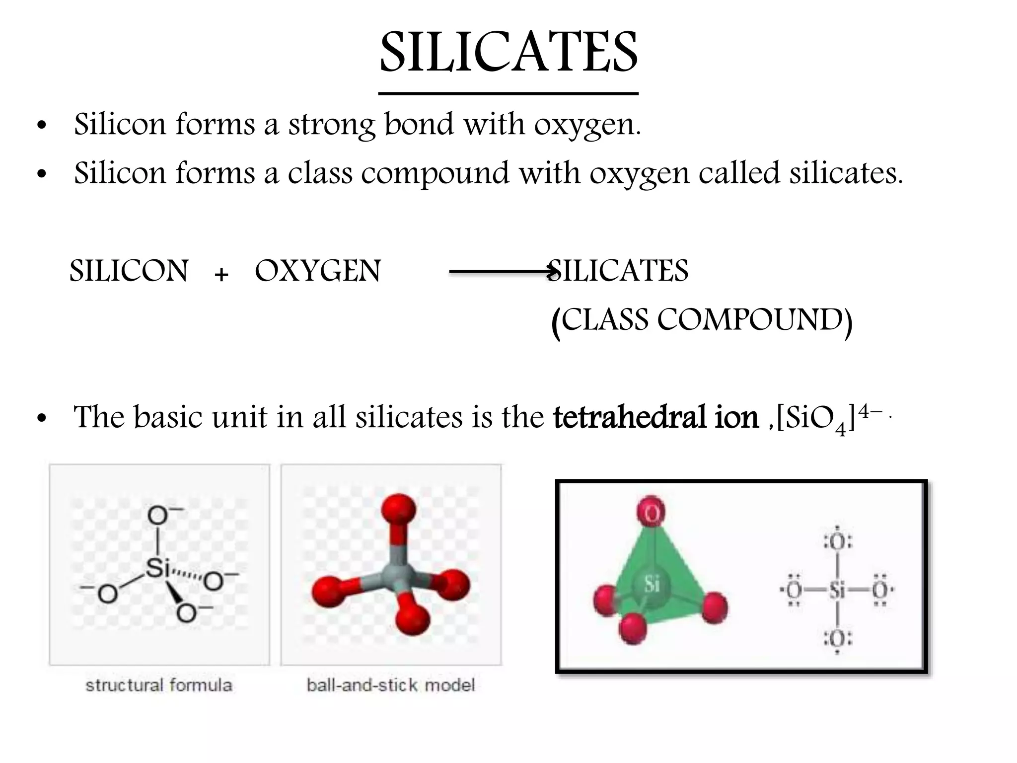 Silicon, Silicone and silicates | PPTX