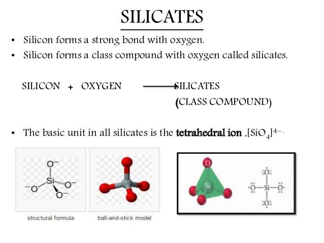 Silicon, Silicone and silicates