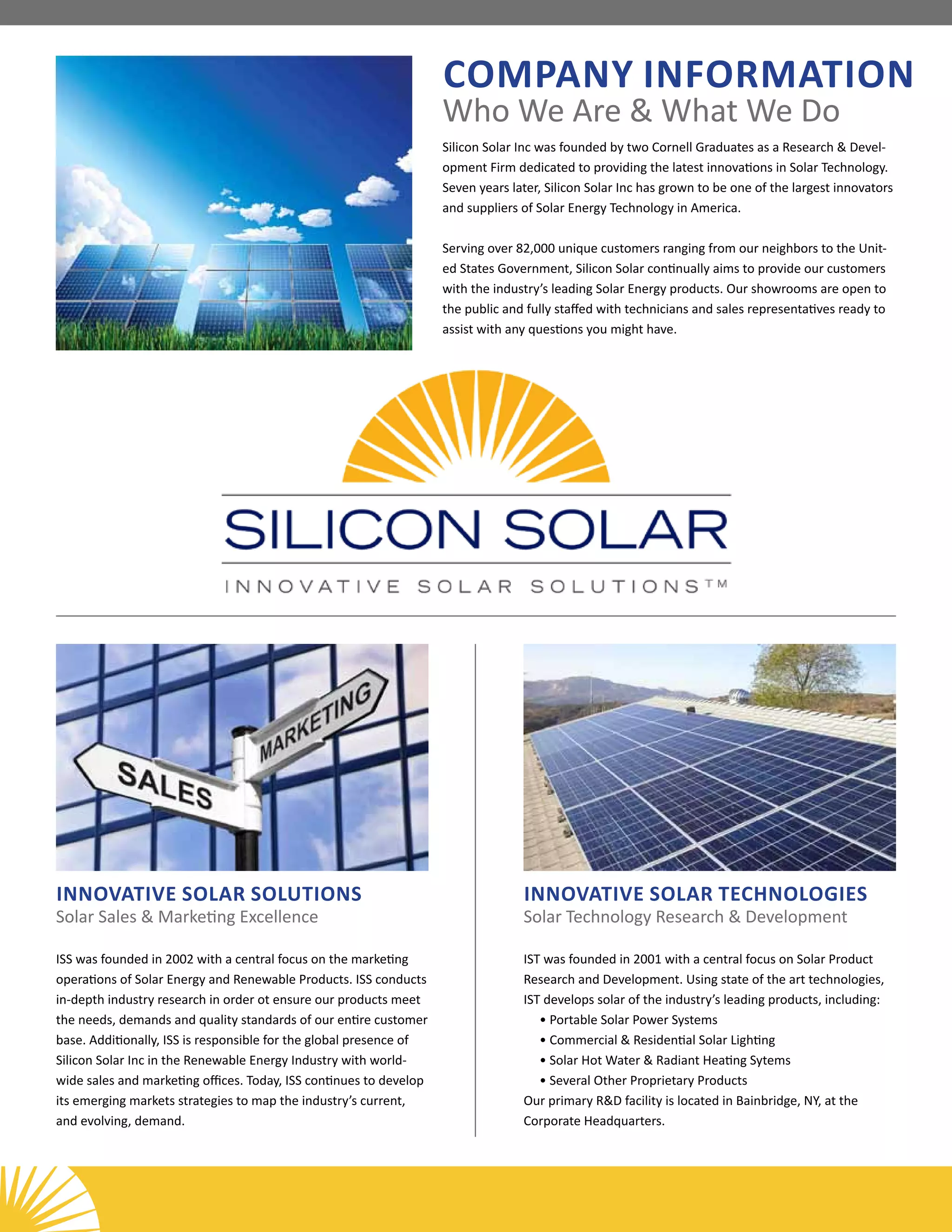 Silicon Solar Brochure - Company Information Guide | PDF | Power and ...