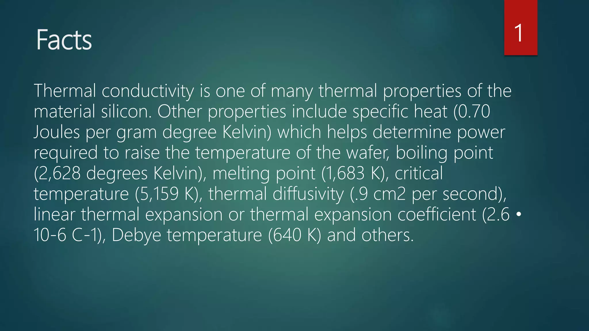 Silicon thermal conductivity material properties | PPTX