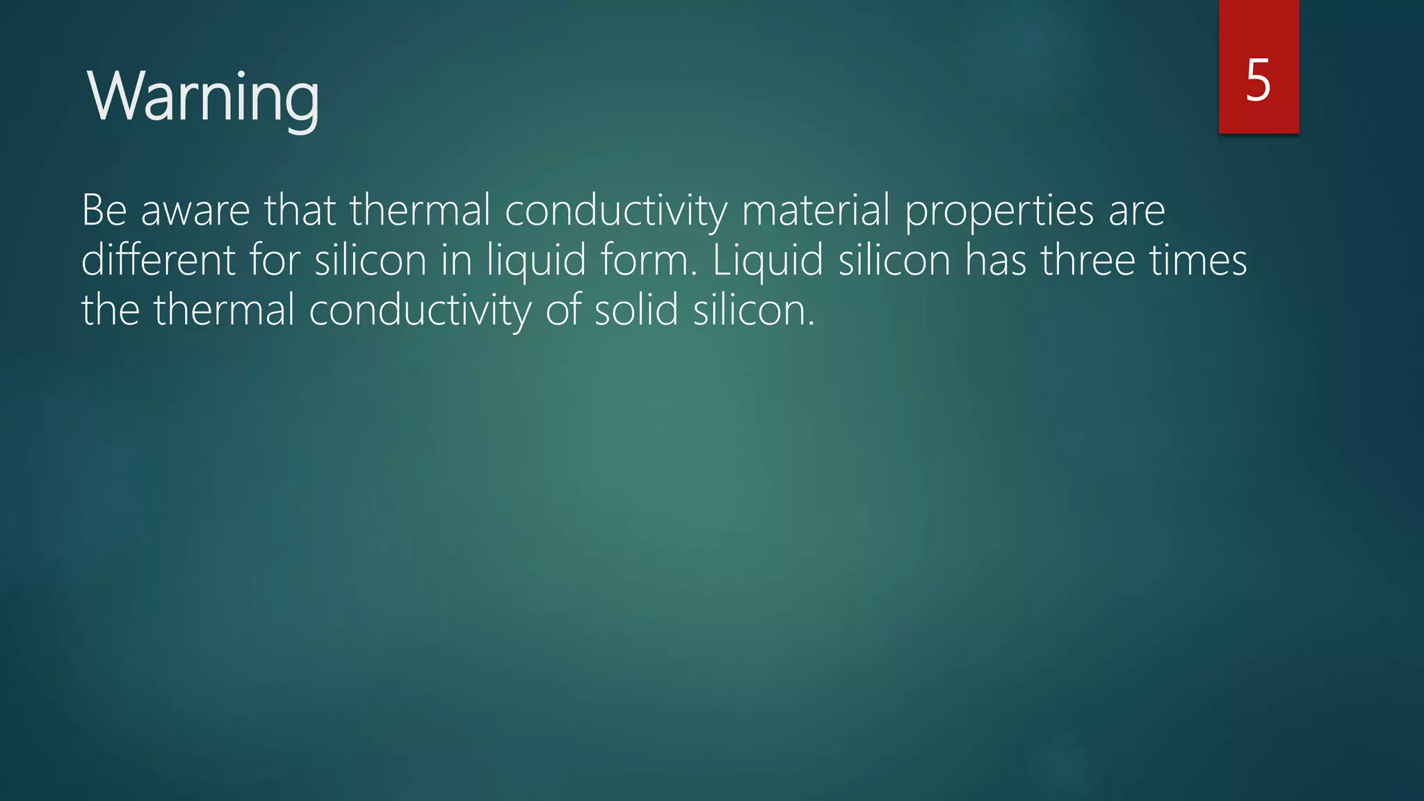 Silicon thermal conductivity material properties | PPTX