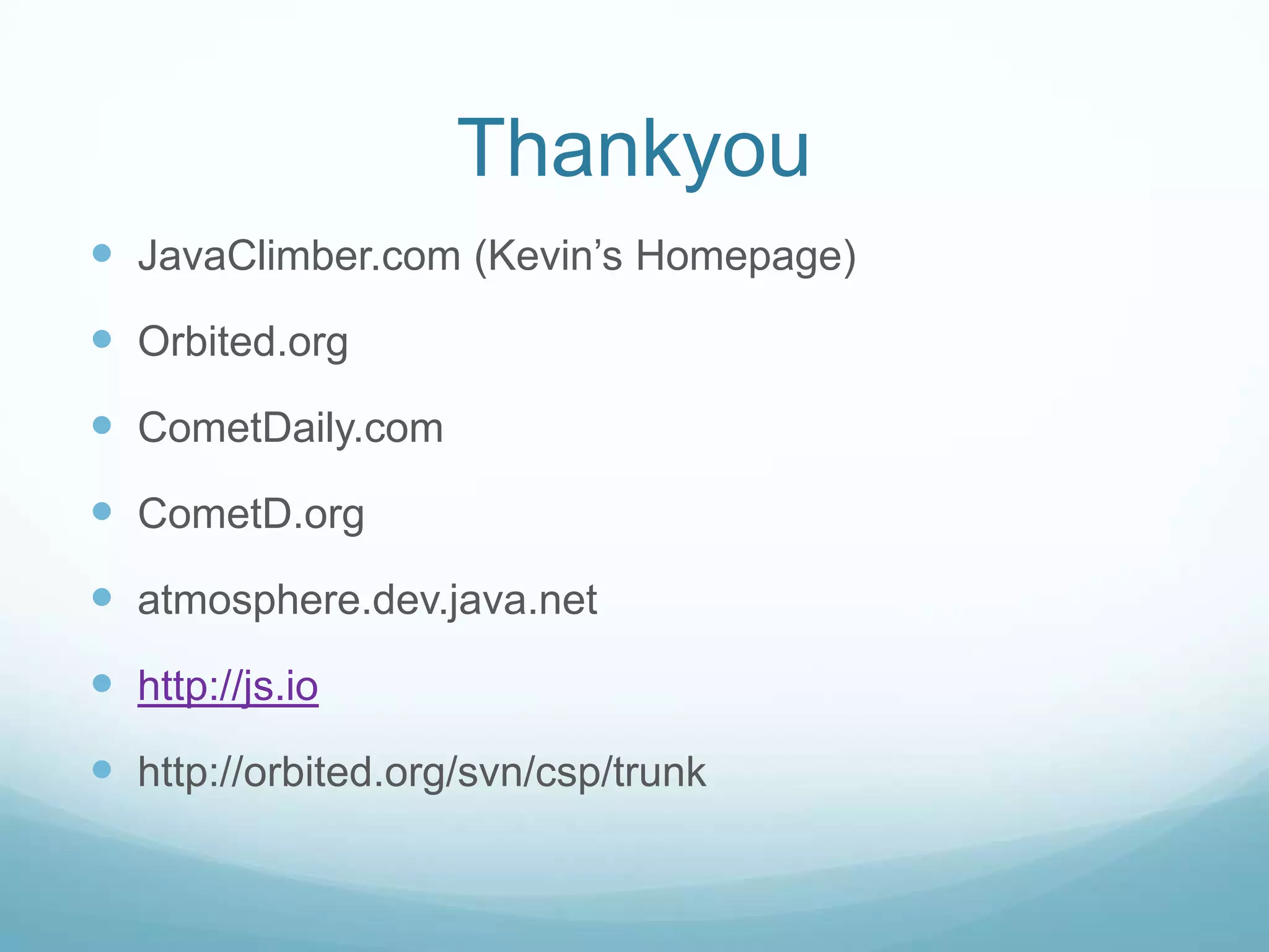 Silicon Valley Code Camp Comet Update | PPTX