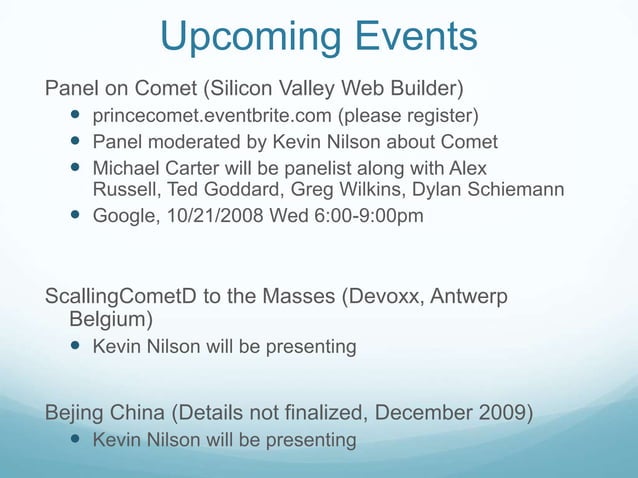 Silicon Valley Code Camp Comet Update | PPTX