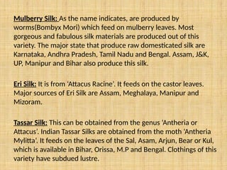 Silk fibre (Queen of fibre) manufacturing and properties of silk | PPTX