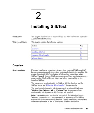 Silk Test Install Guide | PDF