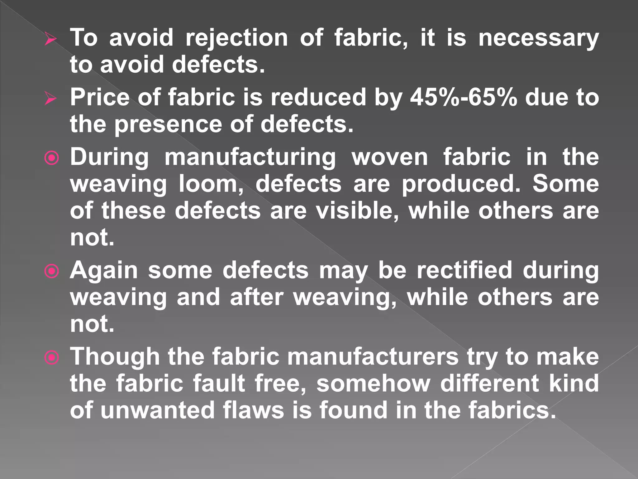 Silk fabric defects | PPTX