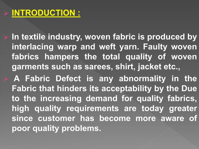 Silk fabric defects | PPTX