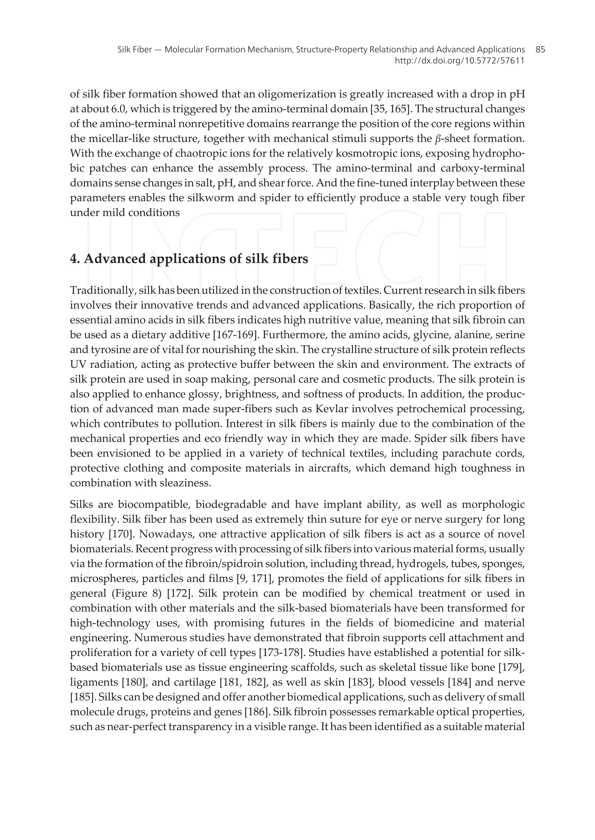Silk fiber — molecular formation mechanism, structure property ...