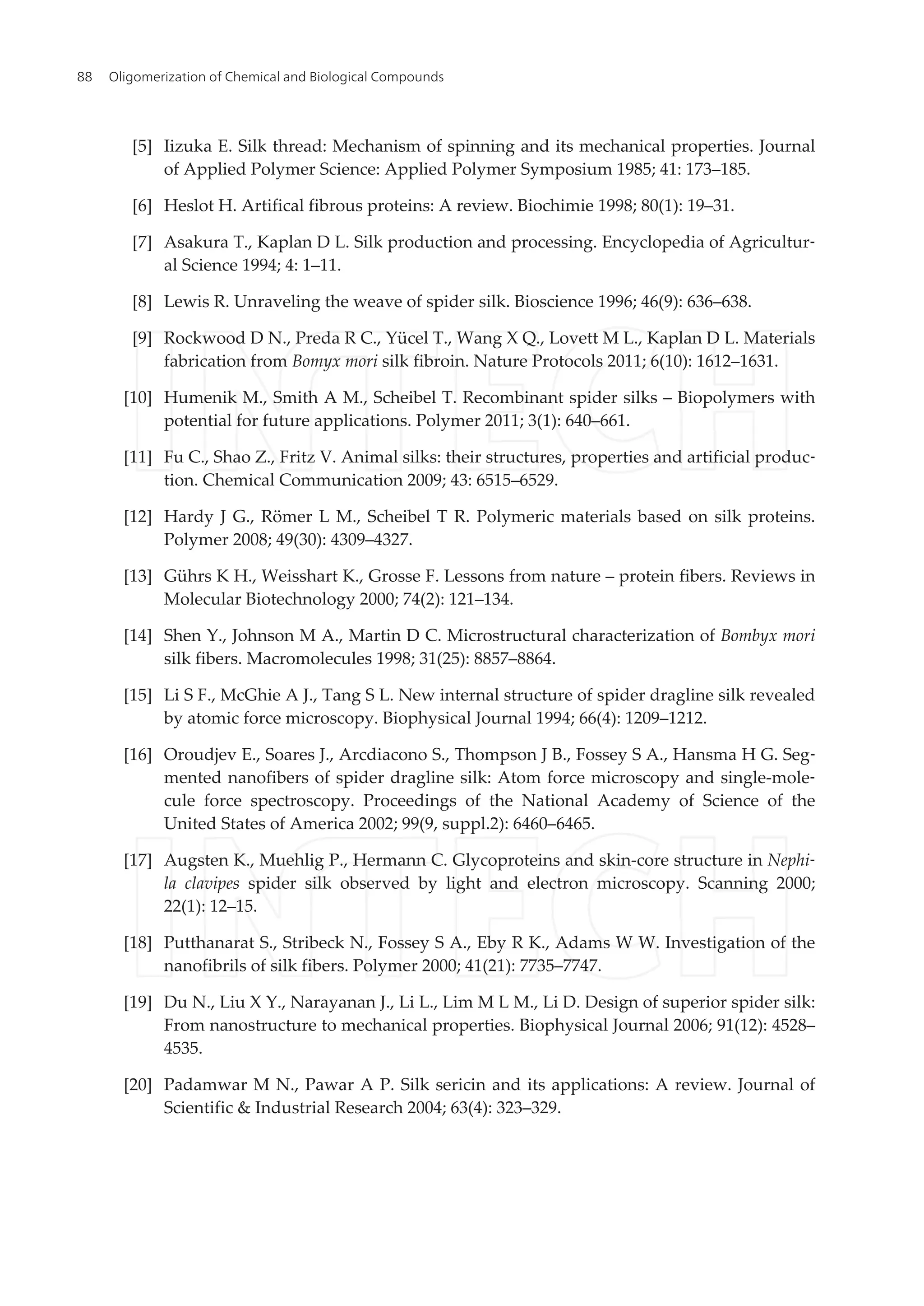 Silk fiber — molecular formation mechanism, structure property ...