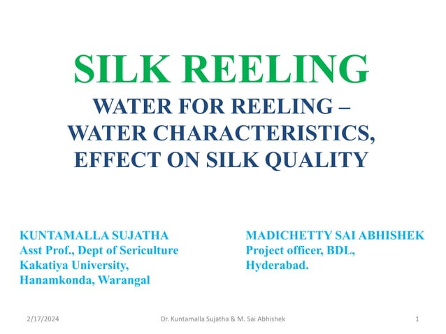 SIlk reeling-Water and types of water.pptx