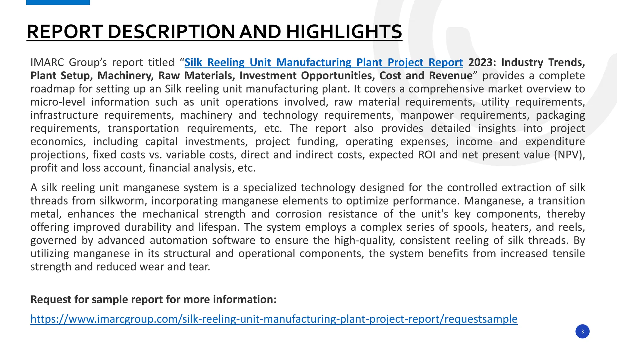 Detailed Project Report on Silk Reeling Unit Manufacturing Unit Setup ...