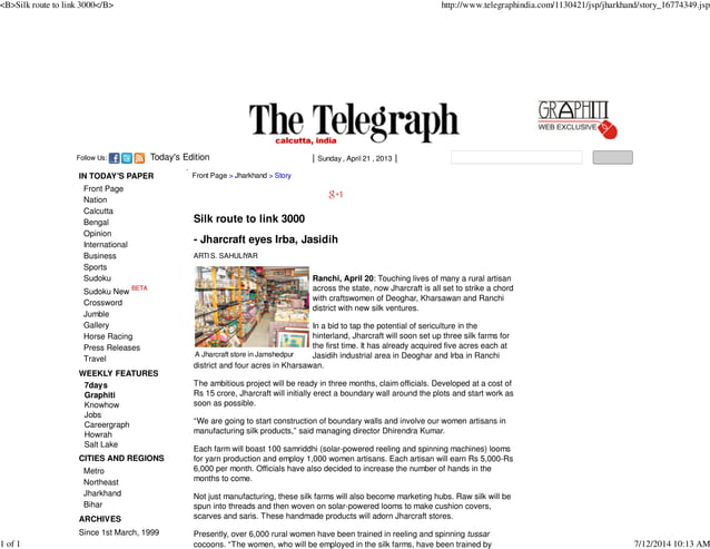 Silk route to link 3000 telegraph_april-2013 | PPT