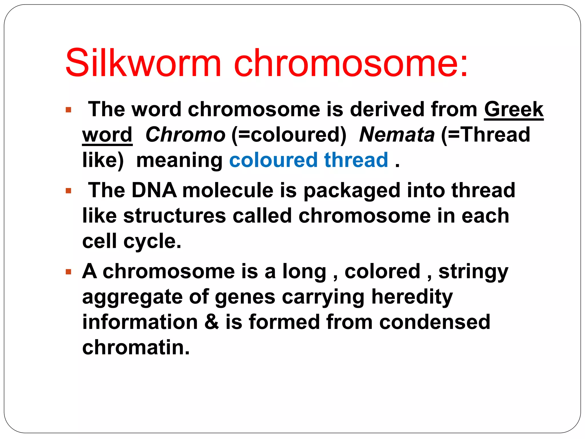 Silkworm chromosome and structure of sex chromosome | PPTX