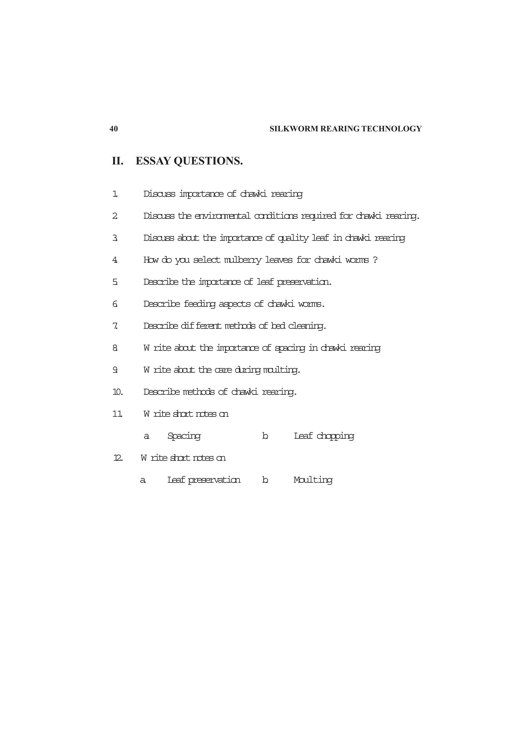 Silkworm rearing technology | PDF