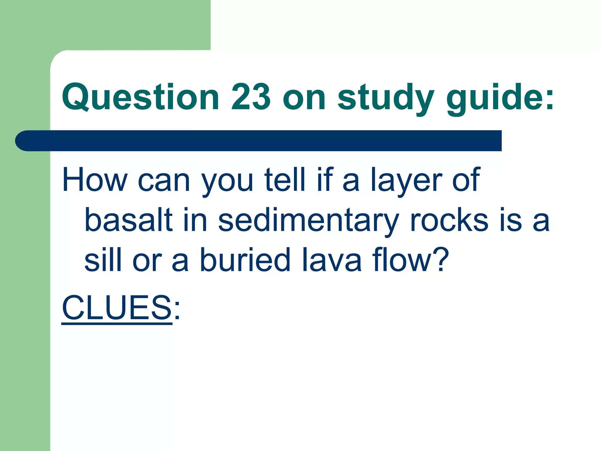 Sill vs lava flow slides | PPTX