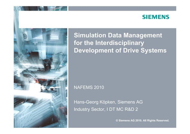 Simulation data management for the Interdisciplinary Development of ...