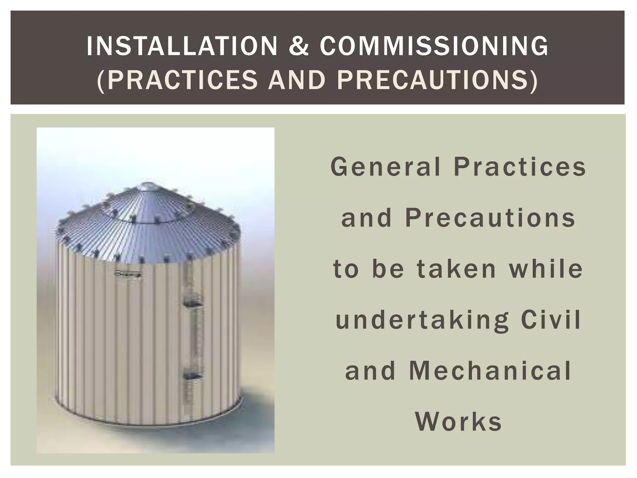 Grain Silo Installation Checklist | PPTX