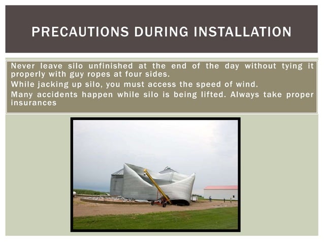 Grain Silo Installation Checklist | PPTX | Chemistry | Science