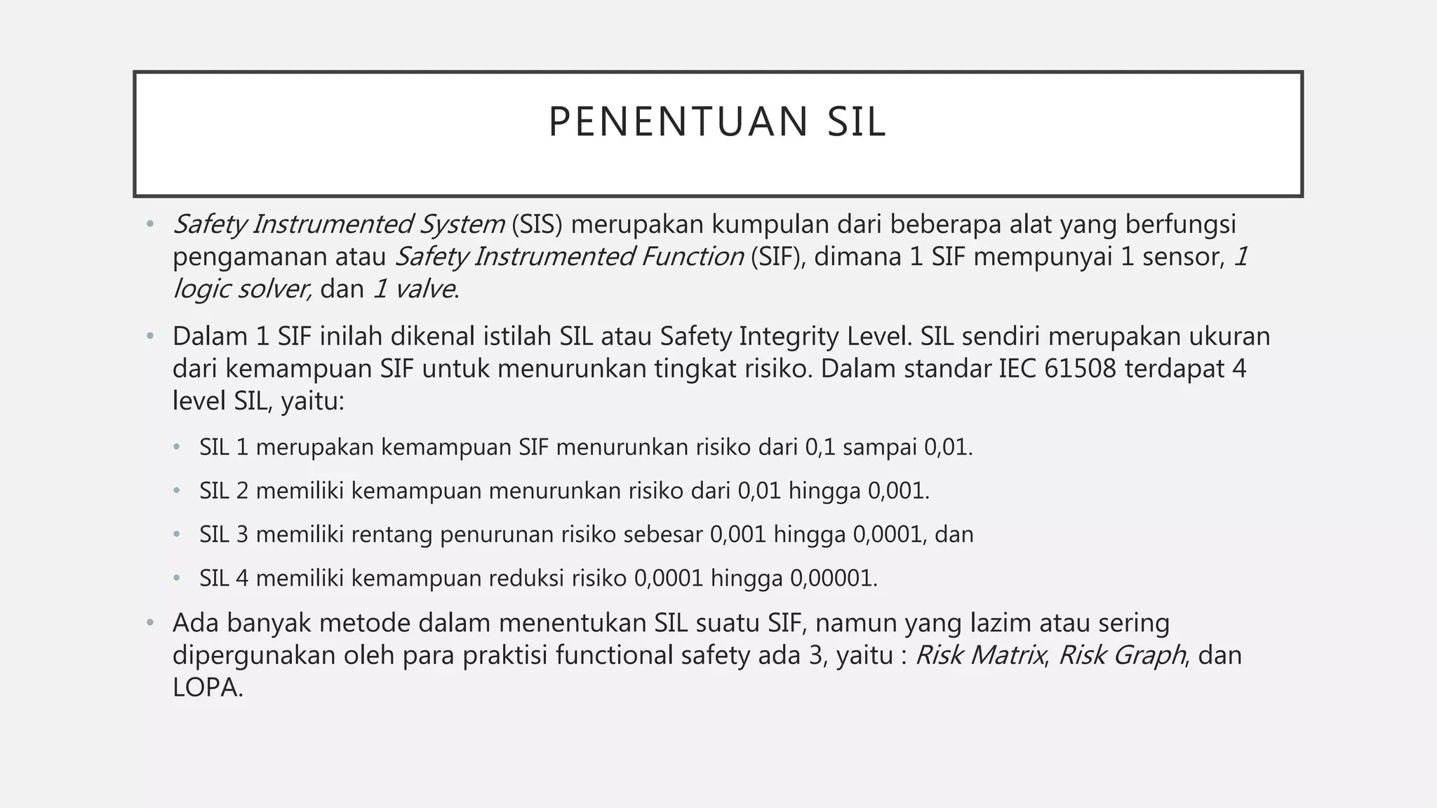 Sil, sif, lopa, dan maintenance | PPTX