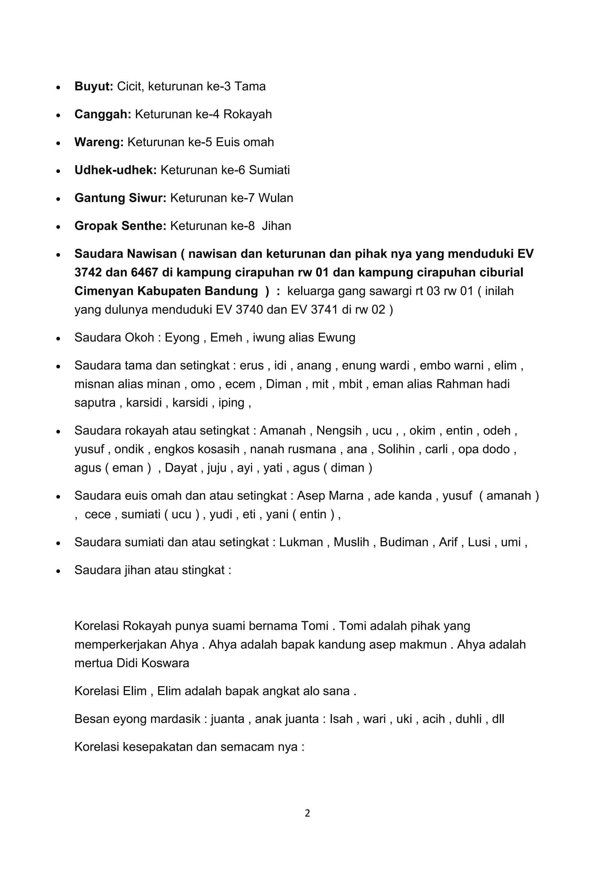 Silsilah Keluarga Besar Nawisan Kampung cirapuhan Dago Catatan muhammad ...