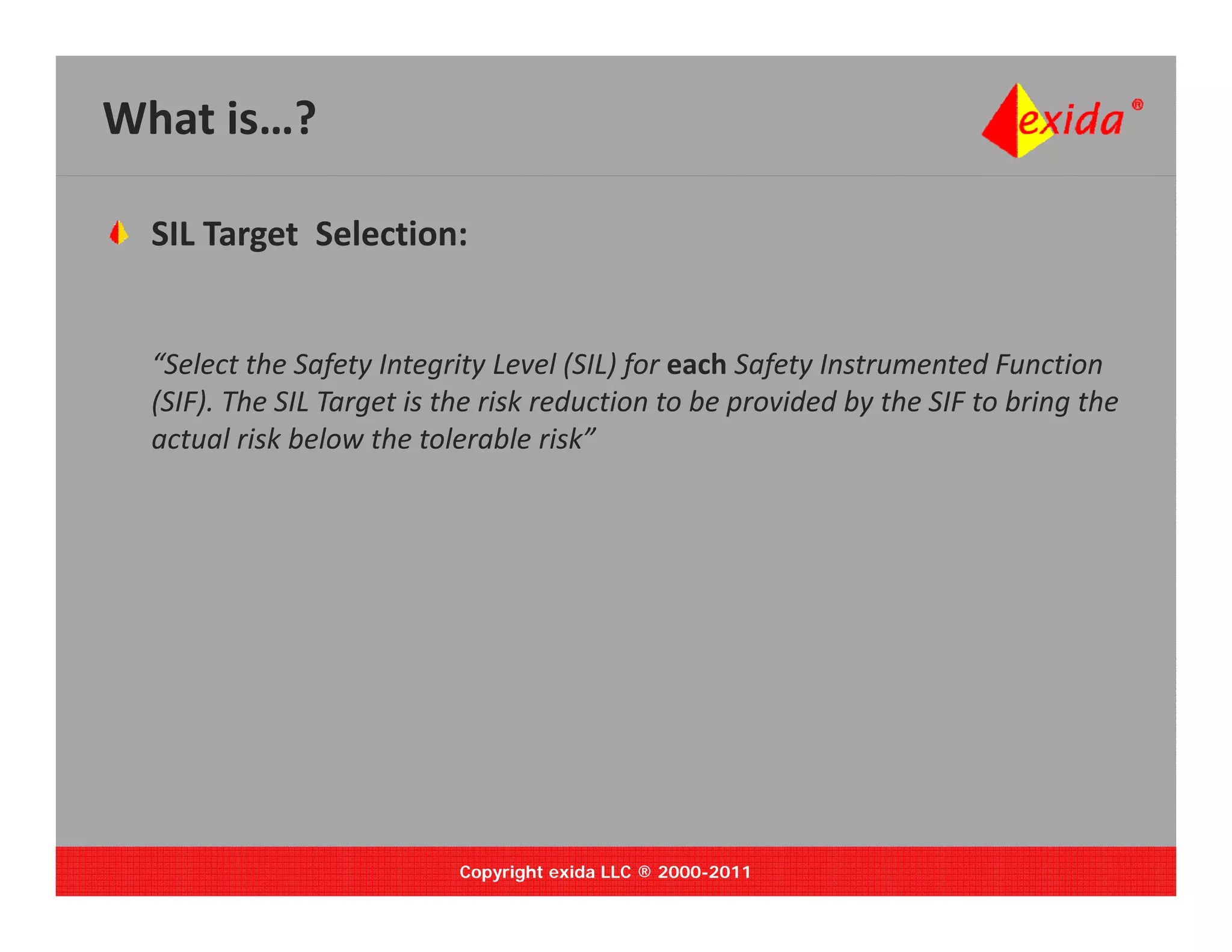 Sil target selection verification exida | PDF