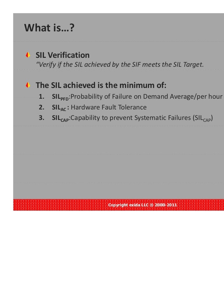 Sil target selection verification exida