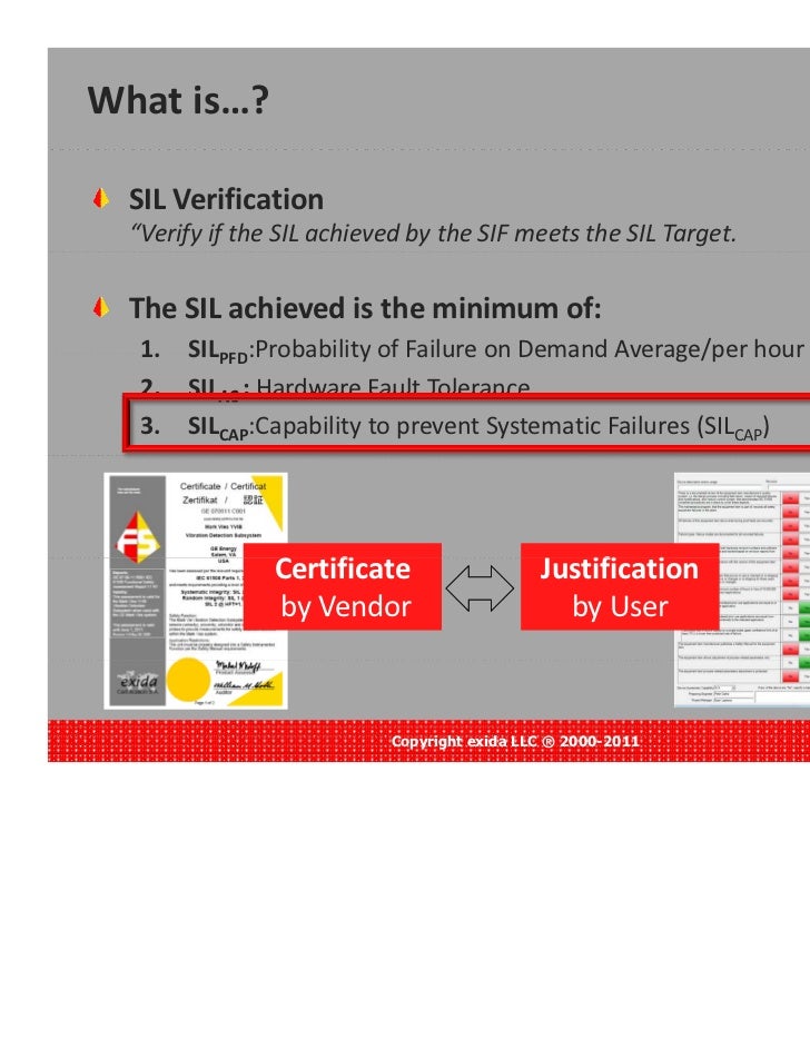 Sil target selection verification exida
