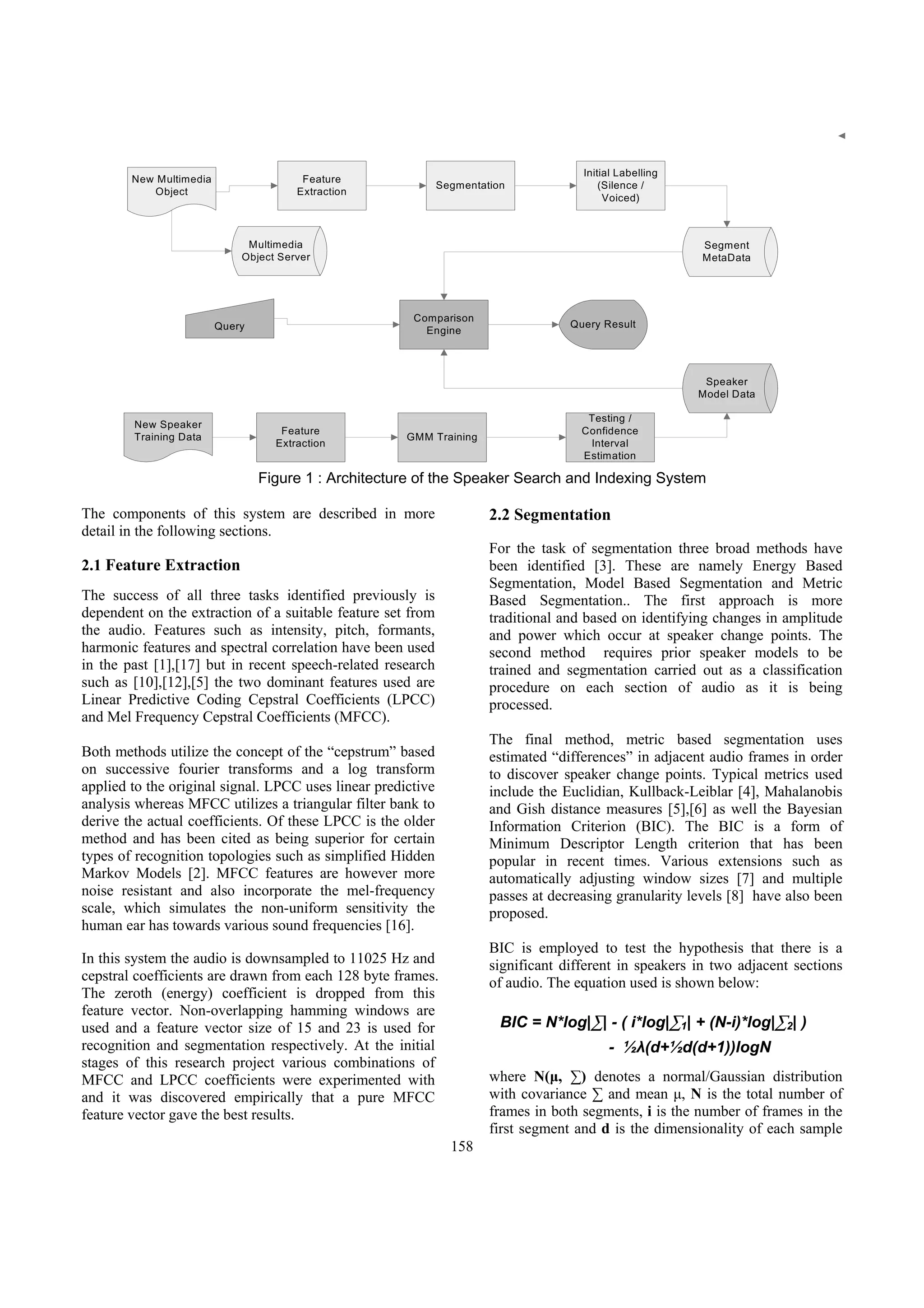Speaker Search and Indexing for Multimedia Databases | PDF
