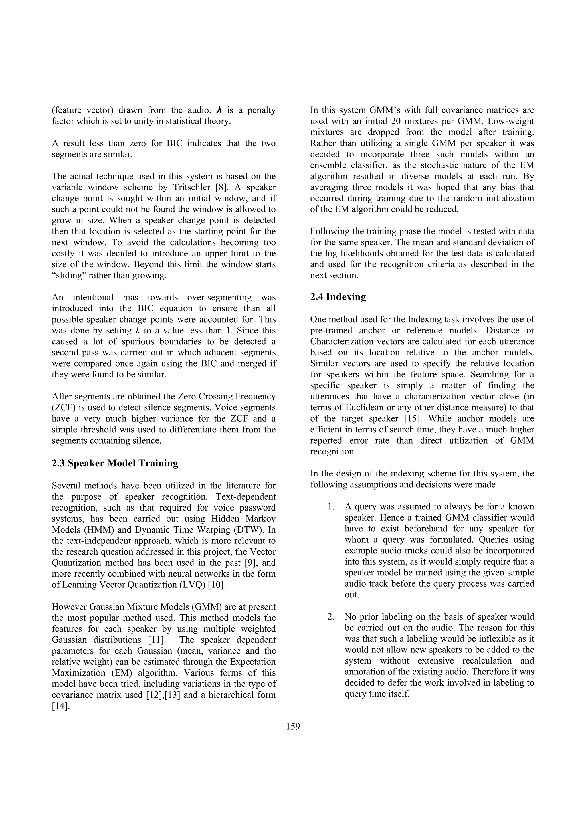 Speaker Search and Indexing for Multimedia Databases | PDF