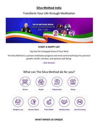 Silva Method India | Transform Your Life Through Meditation | PDF