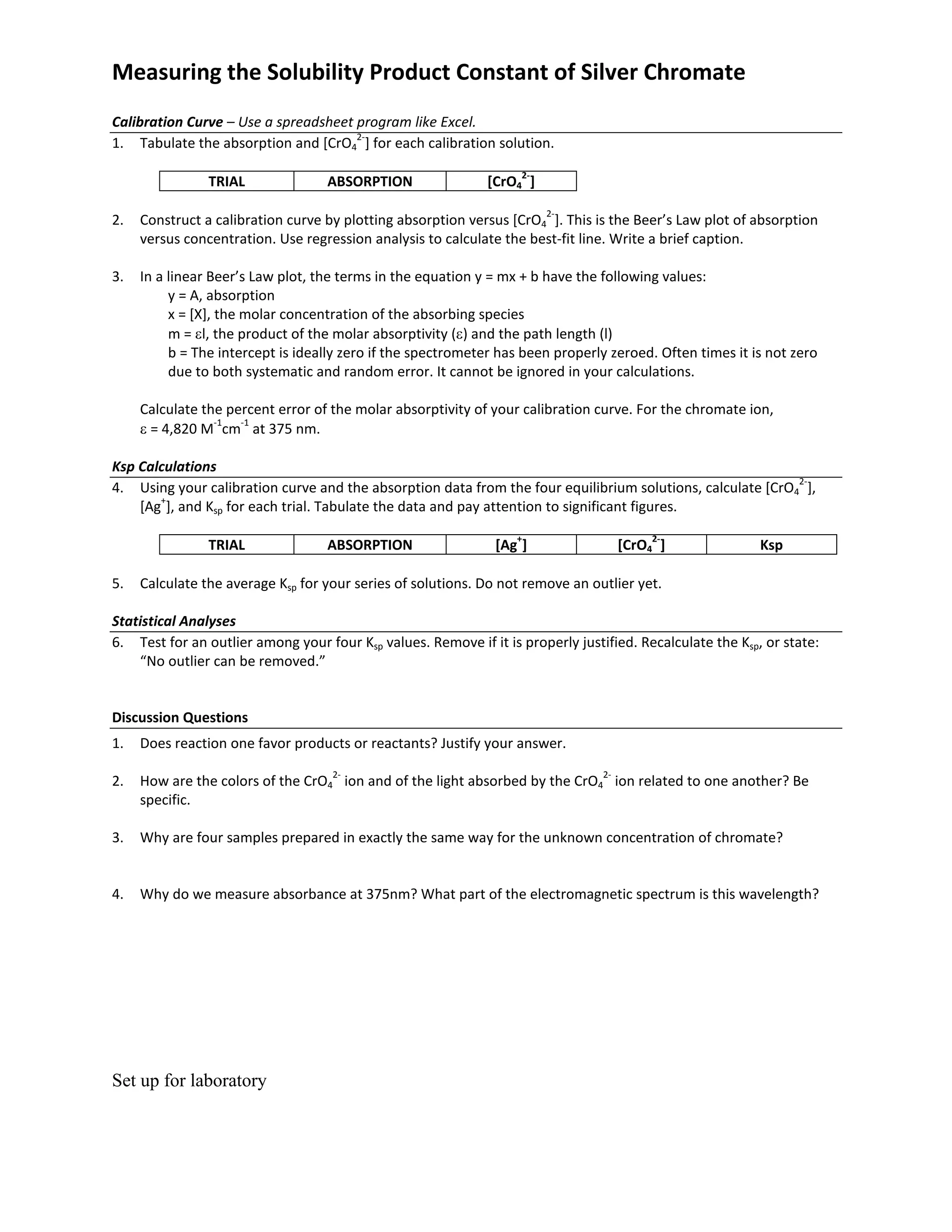 Silver chromate ksp | PDF