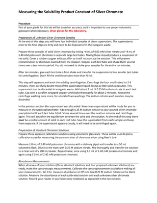 Silver chromate ksp | PDF