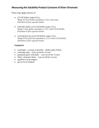 Silver chromate ksp | PDF