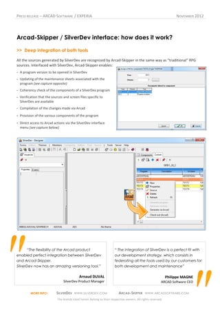SilverDev / ARCAD Skipper Interface - for Structured Graphic ...