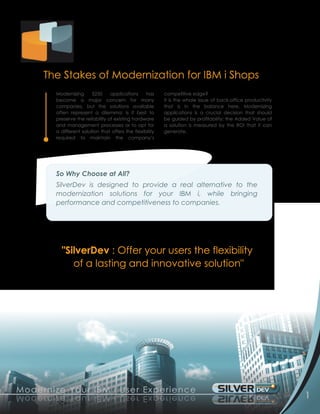 SilverDev: Modernize Your IBM i User Experience | PDF